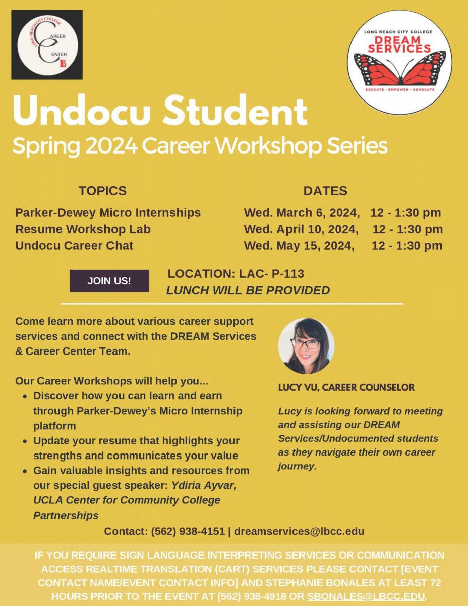 Undocu Student - Resume Workshop Lab - LAC, P-113 - Long Beach City College